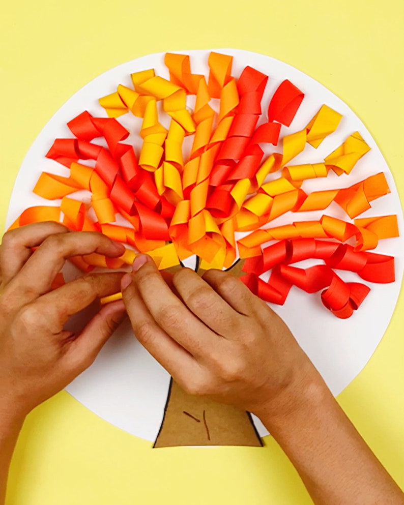 Fall Paper Tree Craft: Kids Printable Template (digital Download) - Etsy