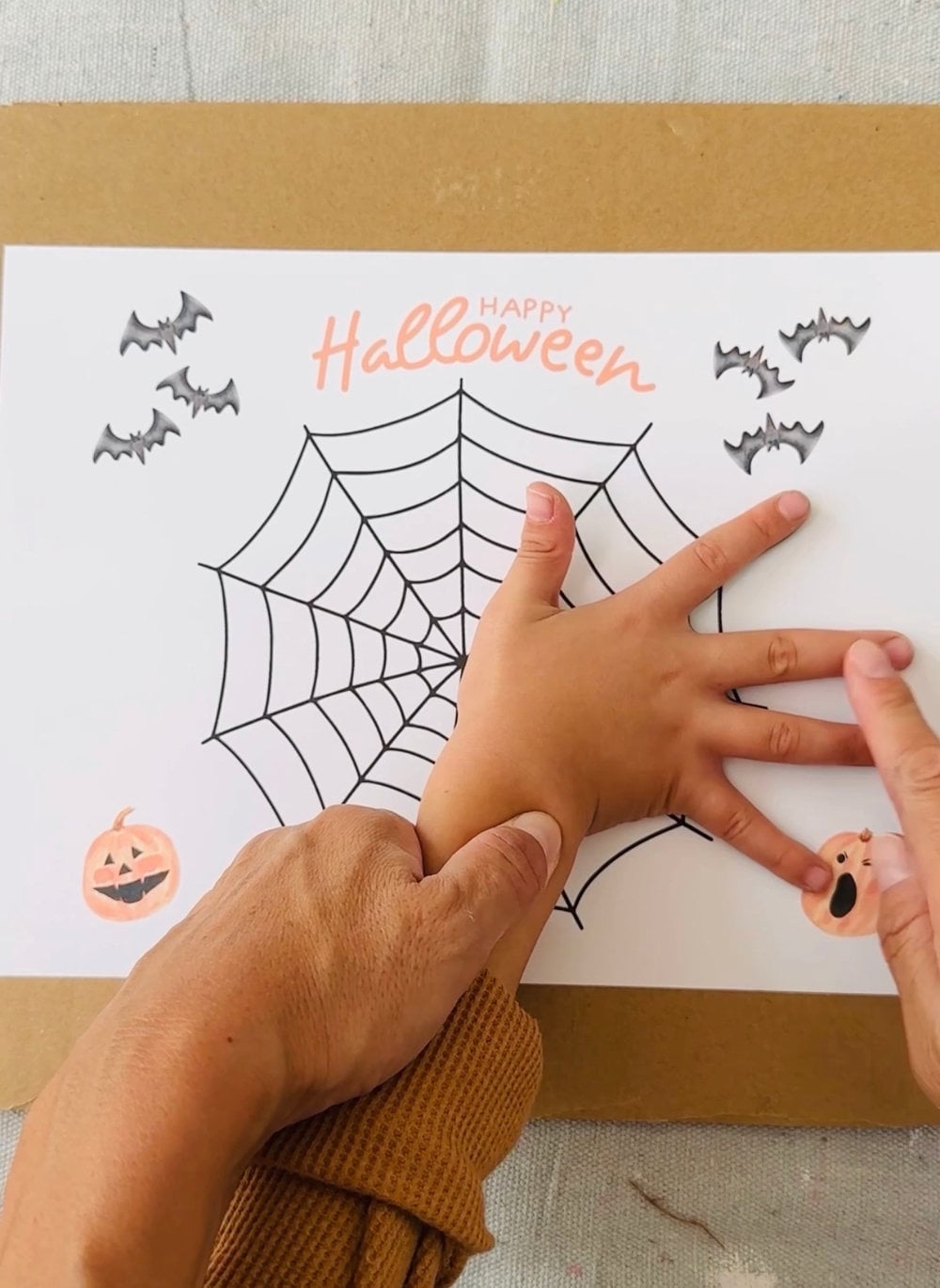 Spider Handprint Art Printable: Halloween Craft for Kids (digital ...