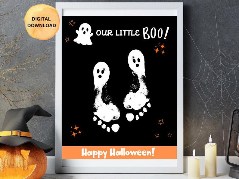 Halloween Footprint Art: Kids Craft Printable (digital Download) - Etsy