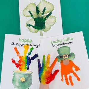 St. Patrick's Day Handprint Art: Shamrock, Leprechaun (digital Download ...
