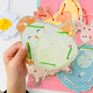 Easter Lacing Cards, Easter Cards, Easter Printable Card, Preschool ...