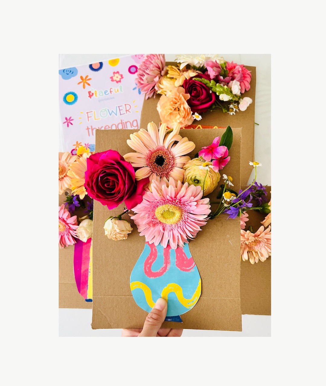 Flower Threading, Flower Printable, Children's Learning Printable ...