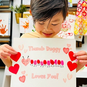 Valentine Thumbprint Art, Valentine Craft, Preschool Valentine ...