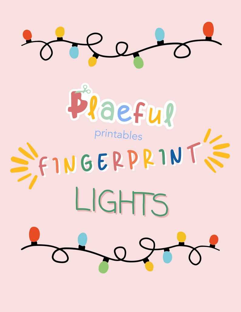 Christmas Light Fingerprint Art Christmas Light Printable - Etsy