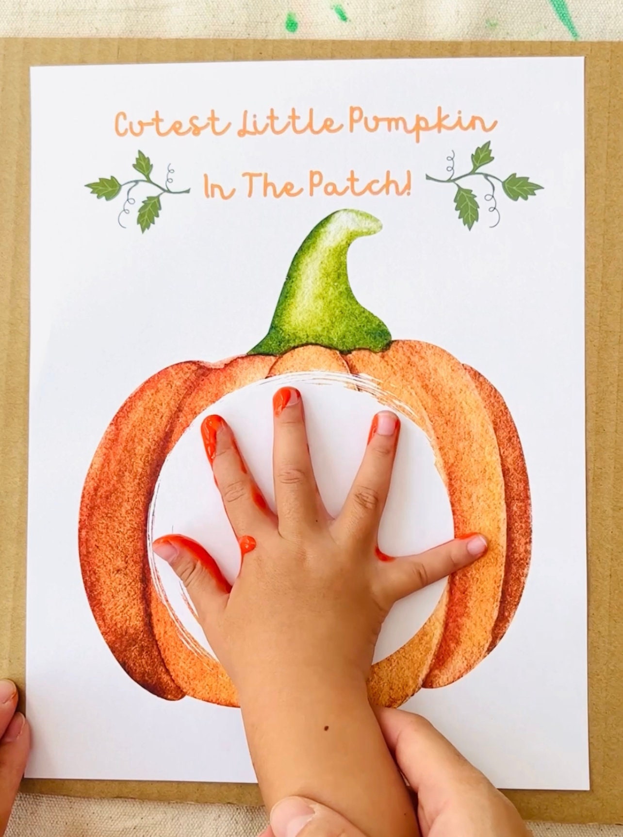 Pumpkin Handprint Art Printable: Fall Preschool Craft (digital Download ...