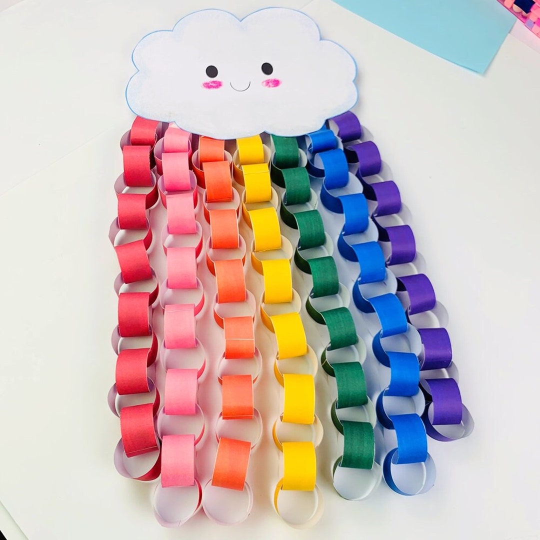 Rainbow Cloud Paper Chain: Color Learning Activity (digital Download ...
