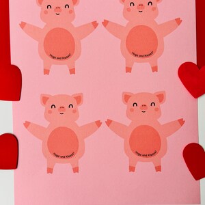 Pig Valentine Card Printable: Hogs and Kisses Favor (digital Download ...