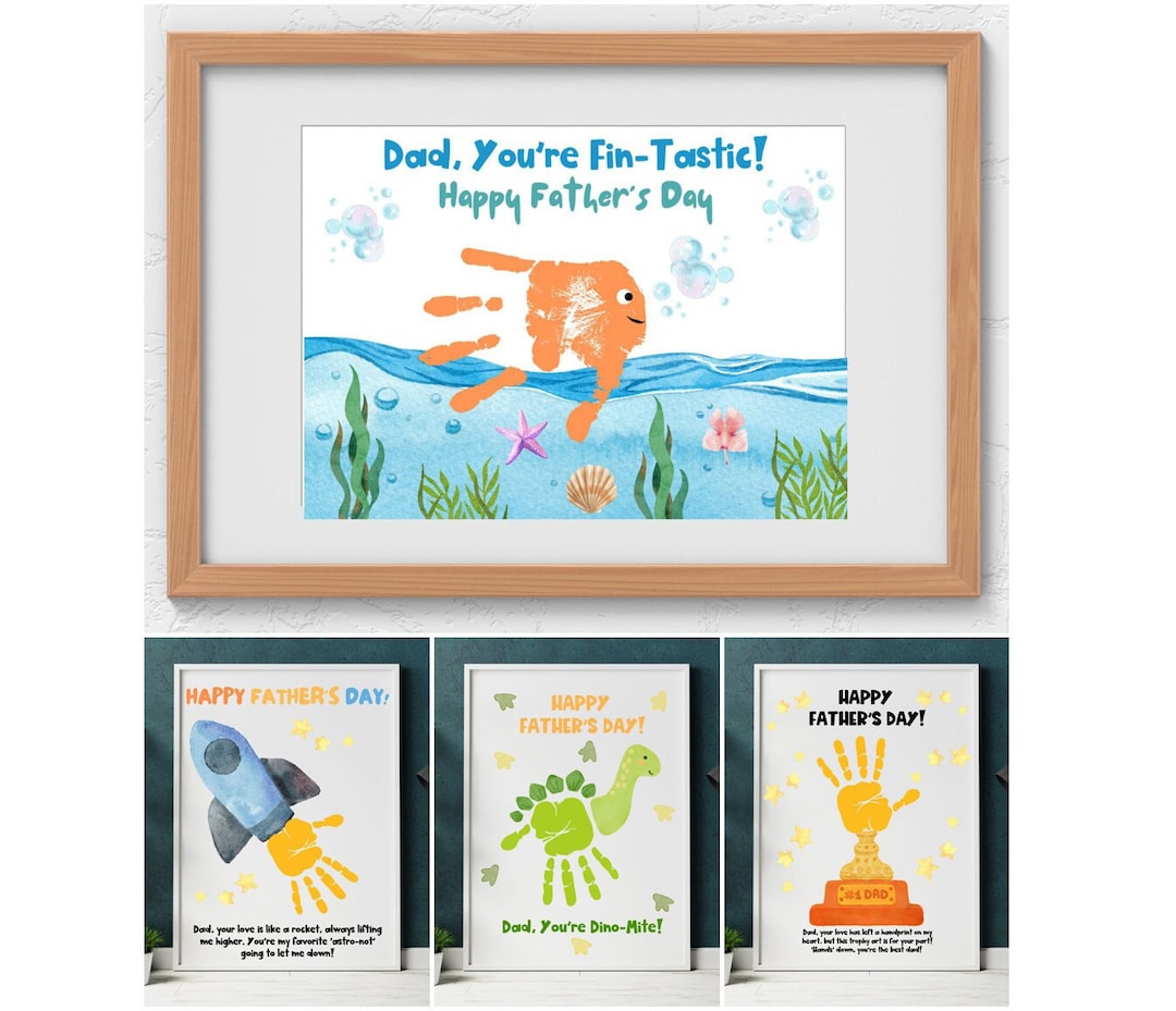 Father's Day Handprint Art, Father's Day Gift, Father's Day Printable ...