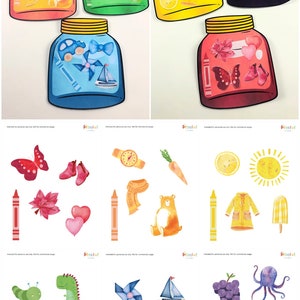 Color Sorting Jars, Children's Learning Printable, Preschool Game ...