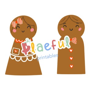 Gingerbread Candy Cane Printable: Christmas Craft Treat (digital ...