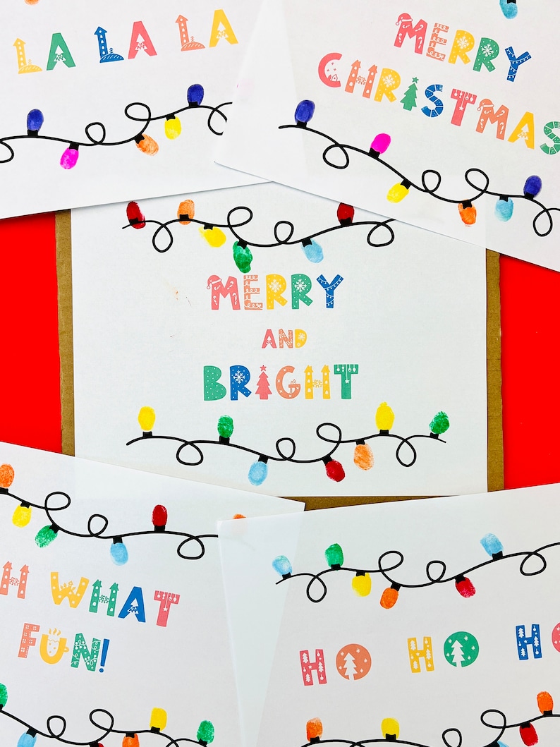 Christmas Light Fingerprint Art Christmas Light Printable - Etsy