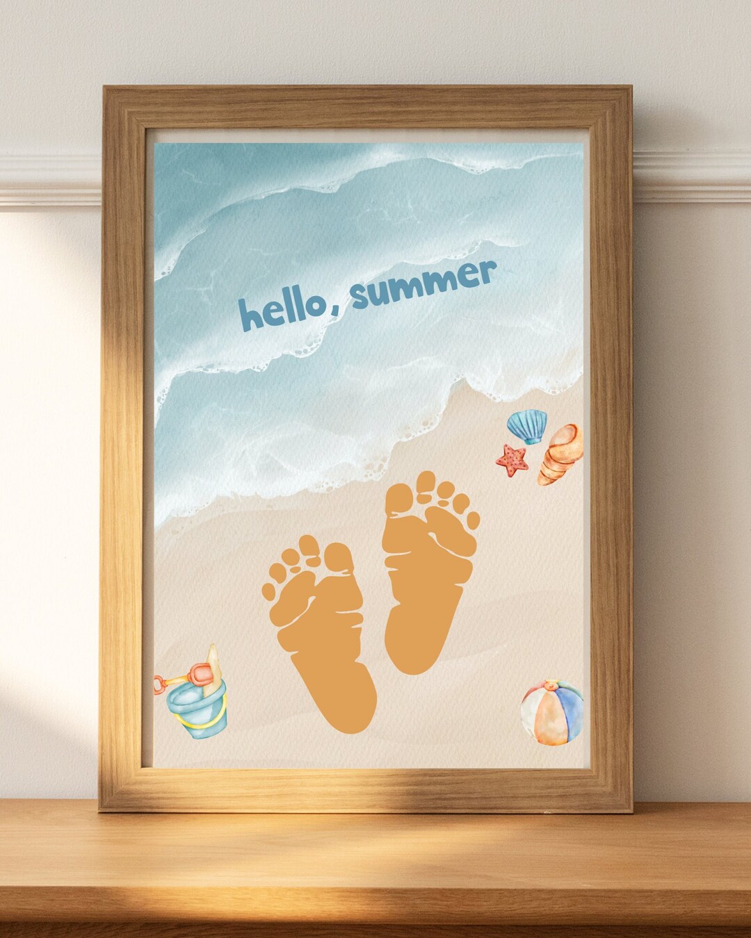 Summer Footprint Art: Kids Beach Craft (digital Download) - Etsy