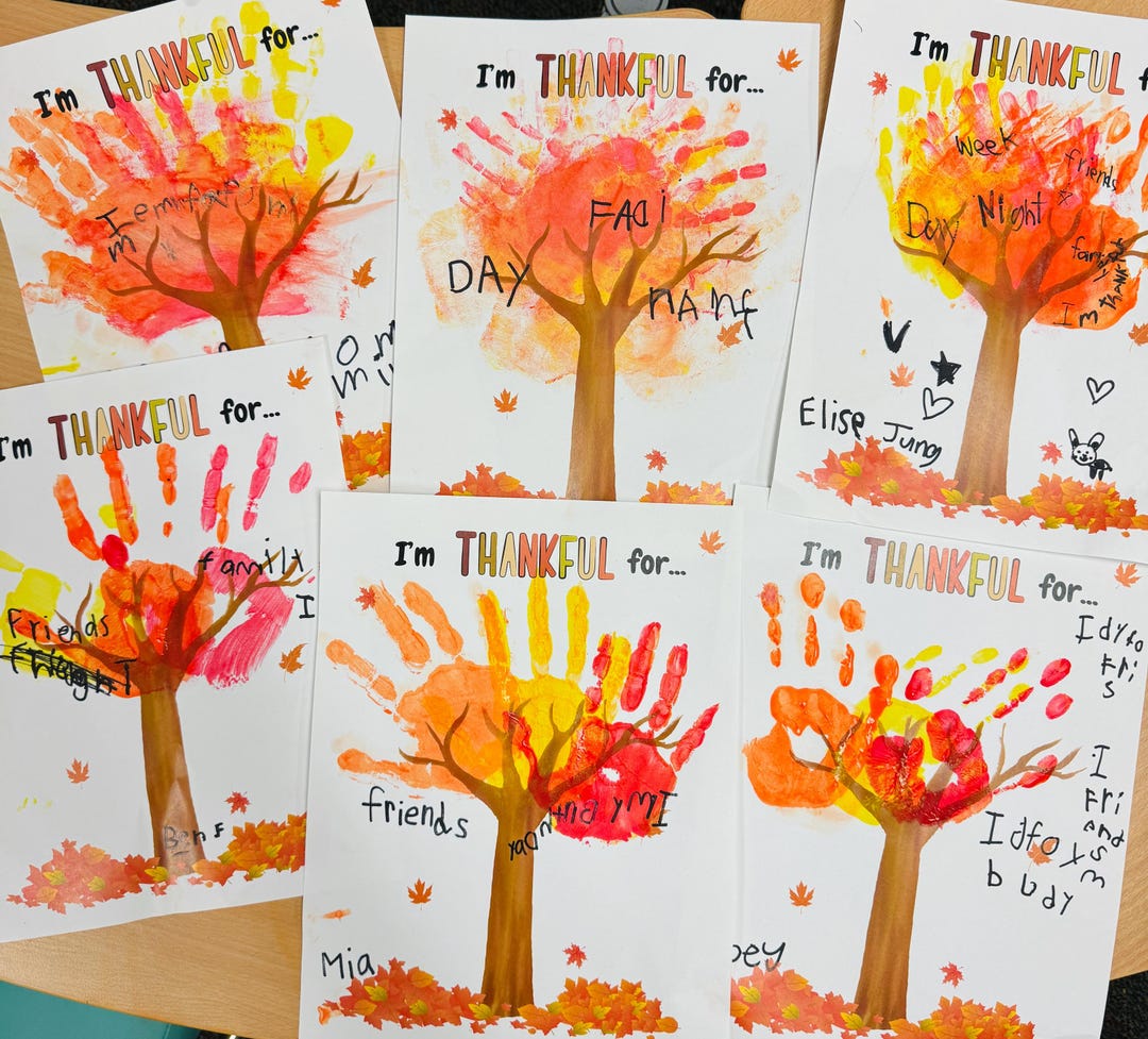 Thankful Handprint Tree Printable, Fall Tree Printable, Thanksgiving ...