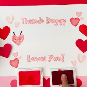 Valentine Thumbprint Art, Valentine Craft, Preschool Valentine ...