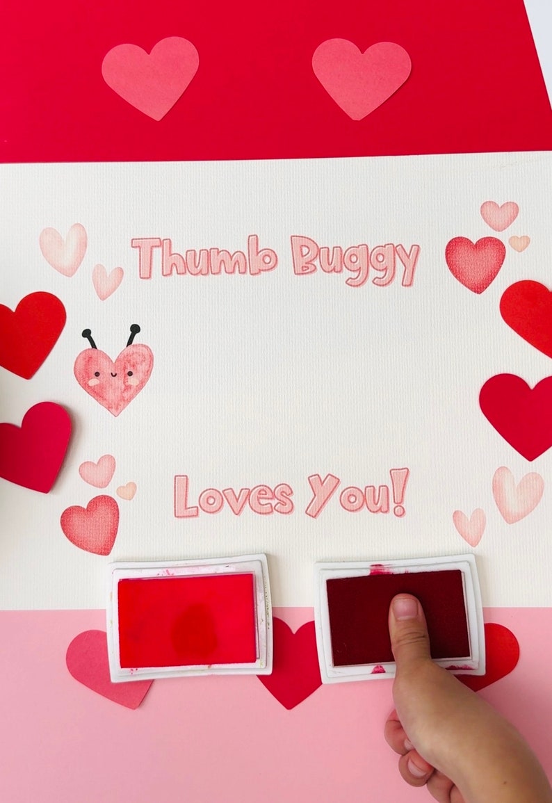 Valentine Thumbprint Caterpillar Art: Kids Craft, Preschool Card ...