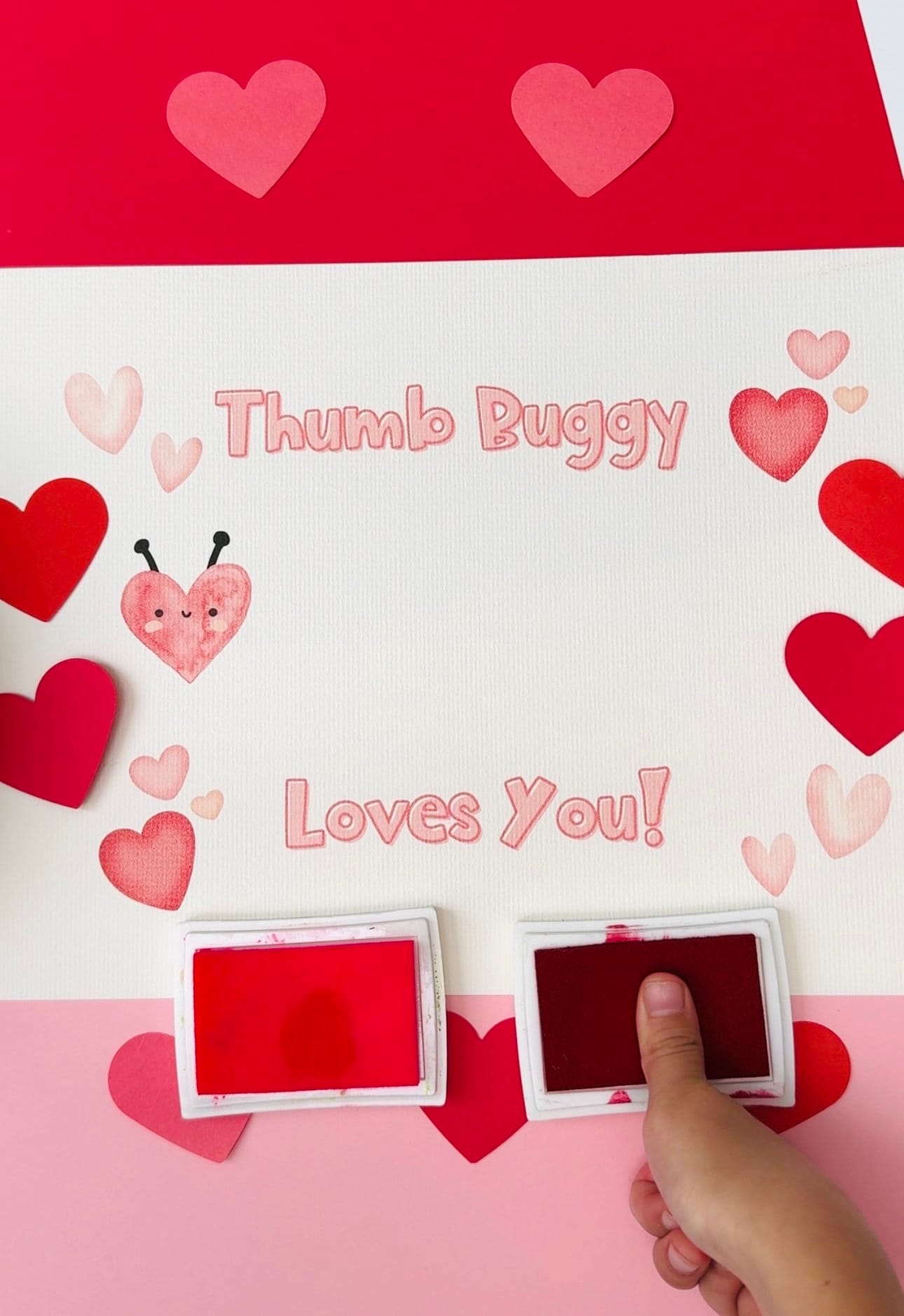 Valentine Thumbprint Caterpillar Art: Kids Craft, Preschool Card ...