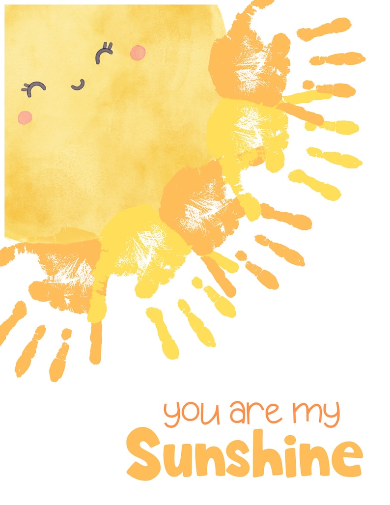You Are My Sunshine Handprint Canvas at Ali Oshanassy blog