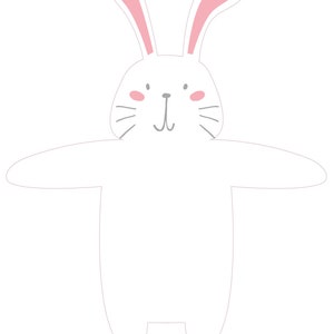 Bunny Holding Egg: Printable Easter Card Craft (digital Download) - Etsy