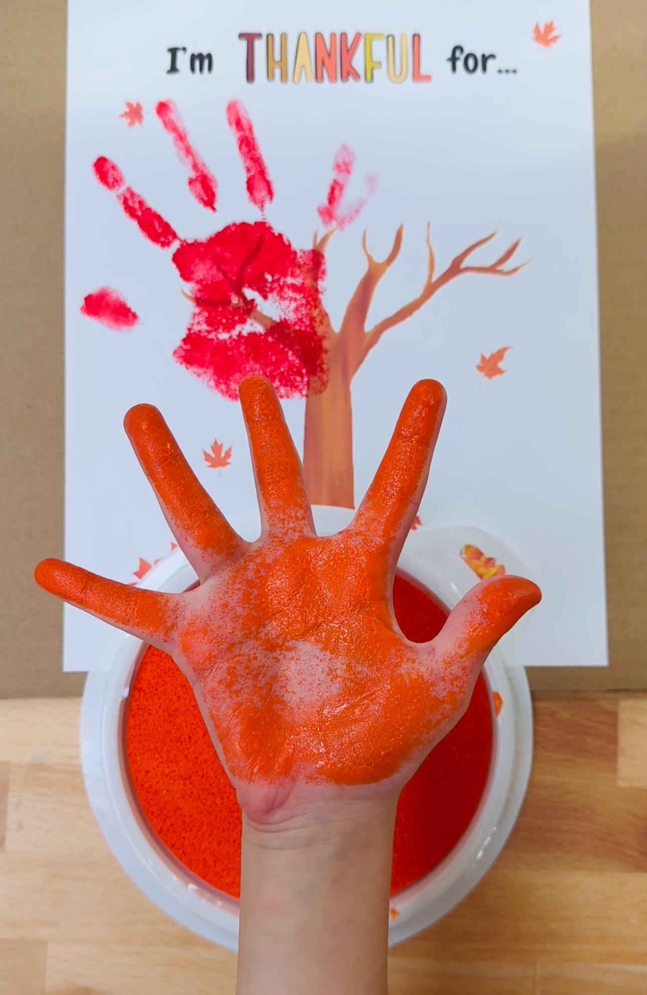 Thankful Handprint Tree Art Printable: Thanksgiving Craft (digital ...