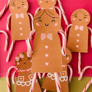 Gingerbread Candy Cane Printable: Christmas Craft Treat (digital ...