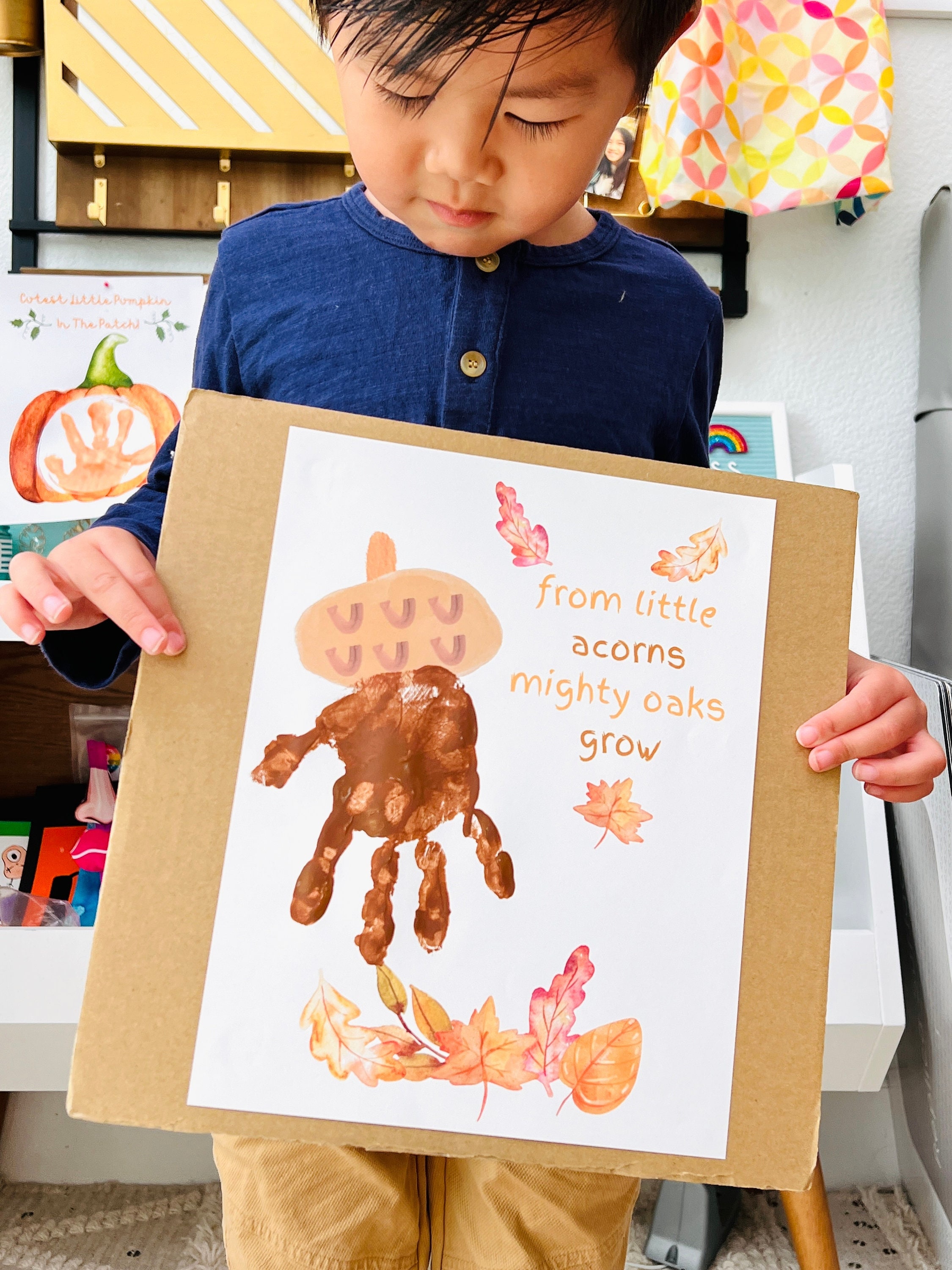 Acorn Handprint Art: Fall Craft Printable (digital Download) - Etsy Canada