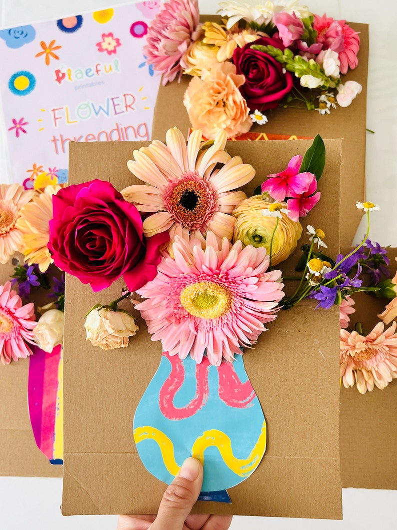 Flower Threading Flower Printable Children's Learning | Etsy