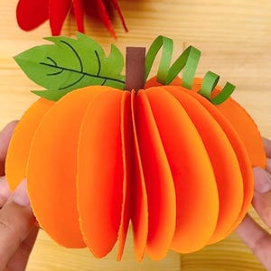 3D Paper Pumpkin Printable: DIY Fall Decor Craft (digital Download) - Etsy