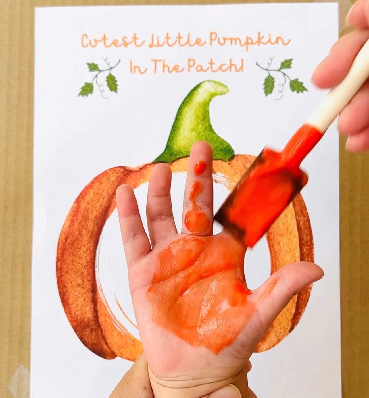 Pumpkin Handprint Art Printable: Fall Preschool Craft (digital Download ...