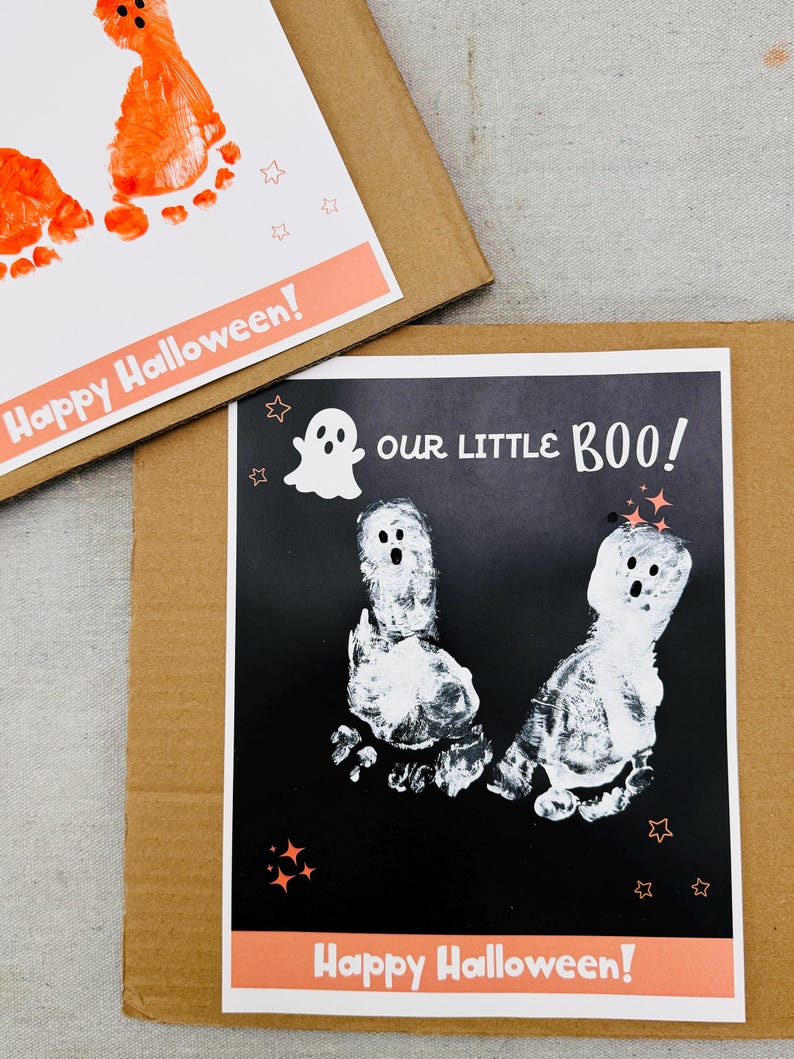 Halloween Footprint Art: Kids Craft Printable (digital Download) - Etsy