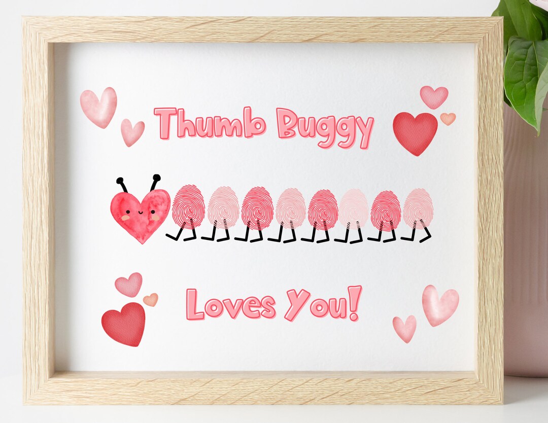 Valentine Thumbprint Art, Valentine Craft, Preschool Valentine ...