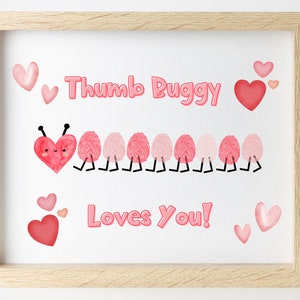 Valentine Thumbprint Art, Valentine Craft, Preschool Valentine ...