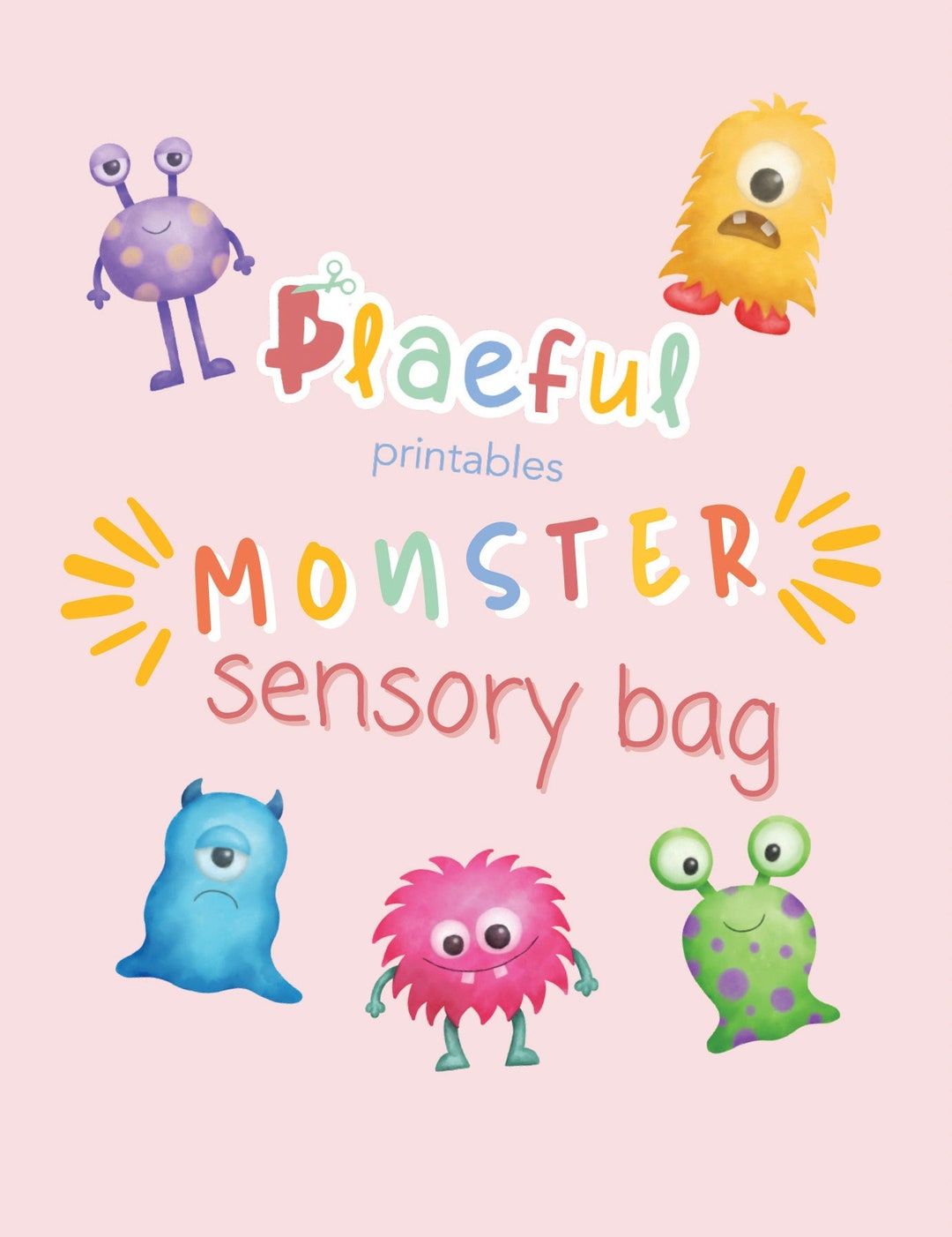 Monstruo imprimible, imprimible sensorial, bolsa sensorial, contando imprimible, niños ...