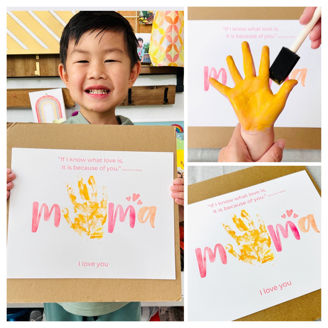 Mother's Day Handprint Art, Mother's Day Gift, Mother's Day Printable ...