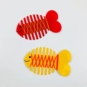 Fish Threading Activity: Color Learning Fine Motor Skills (digital ...