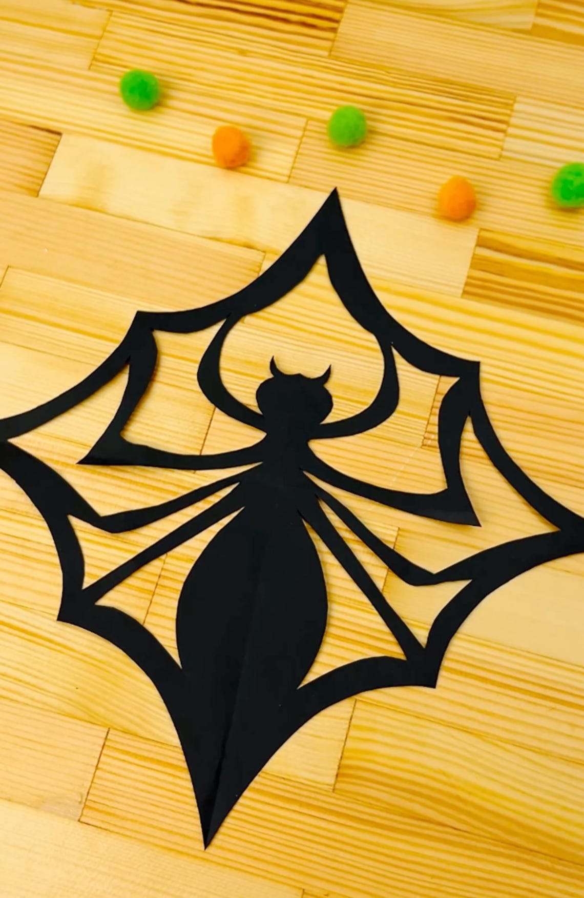 Halloween Paper Spiderweb Printable: DIY Paper Spider, Spooky Decor ...