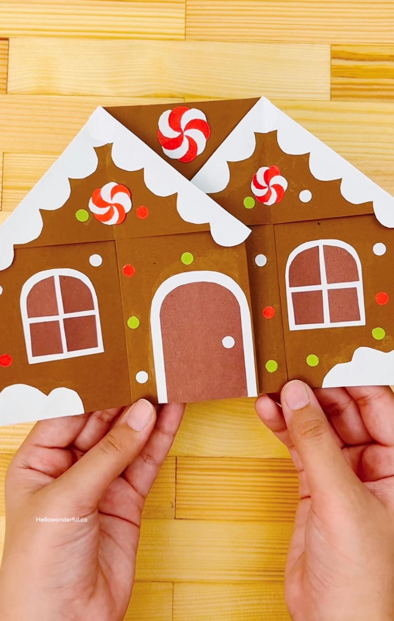 Gingerbread House Paper Craft Printable, Christmas Craft, Downloadable ...