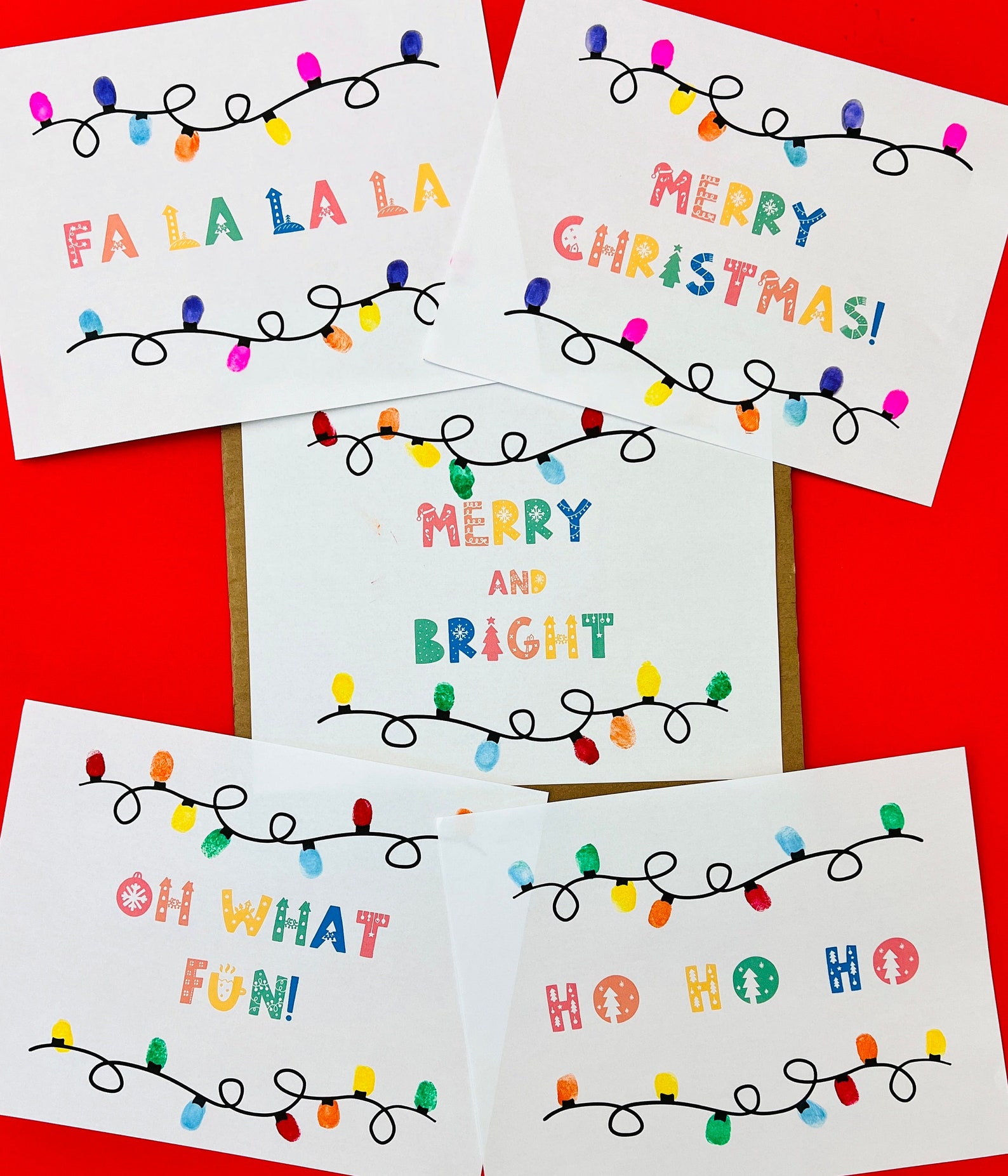 Christmas Light Fingerprint Art Christmas Light Printable - Etsy