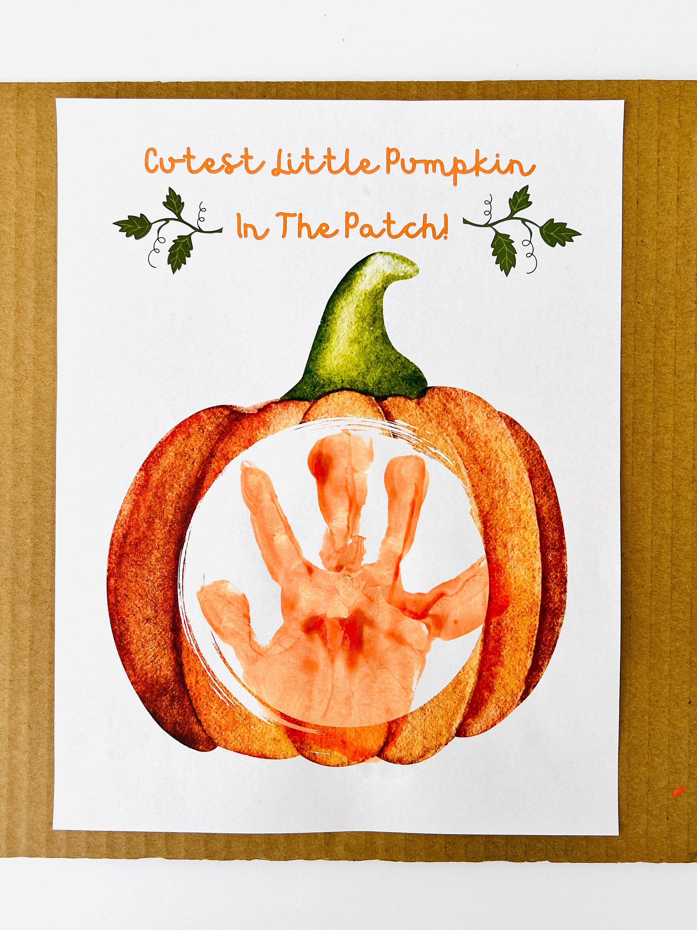Pumpkin Handprint Art Printable: Fall Preschool Craft (digital Download ...