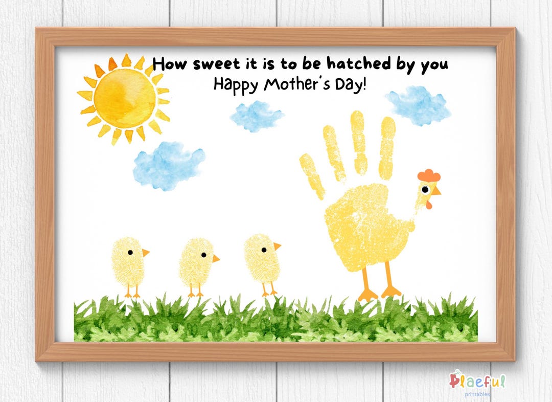 Mother's Day Chick Handprint Art: Keepsake Gift (digital Download) - Etsy