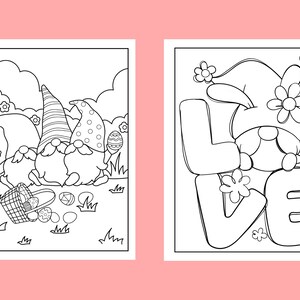 Gnome Easter Coloring, Easter Coloring, Printable Easter Coloring Pages ...
