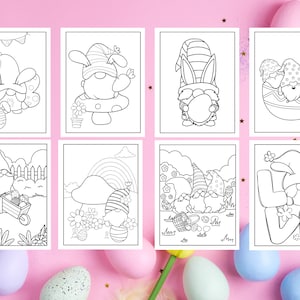 Gnome Easter Coloring, Easter Coloring, Printable Easter Coloring Pages ...