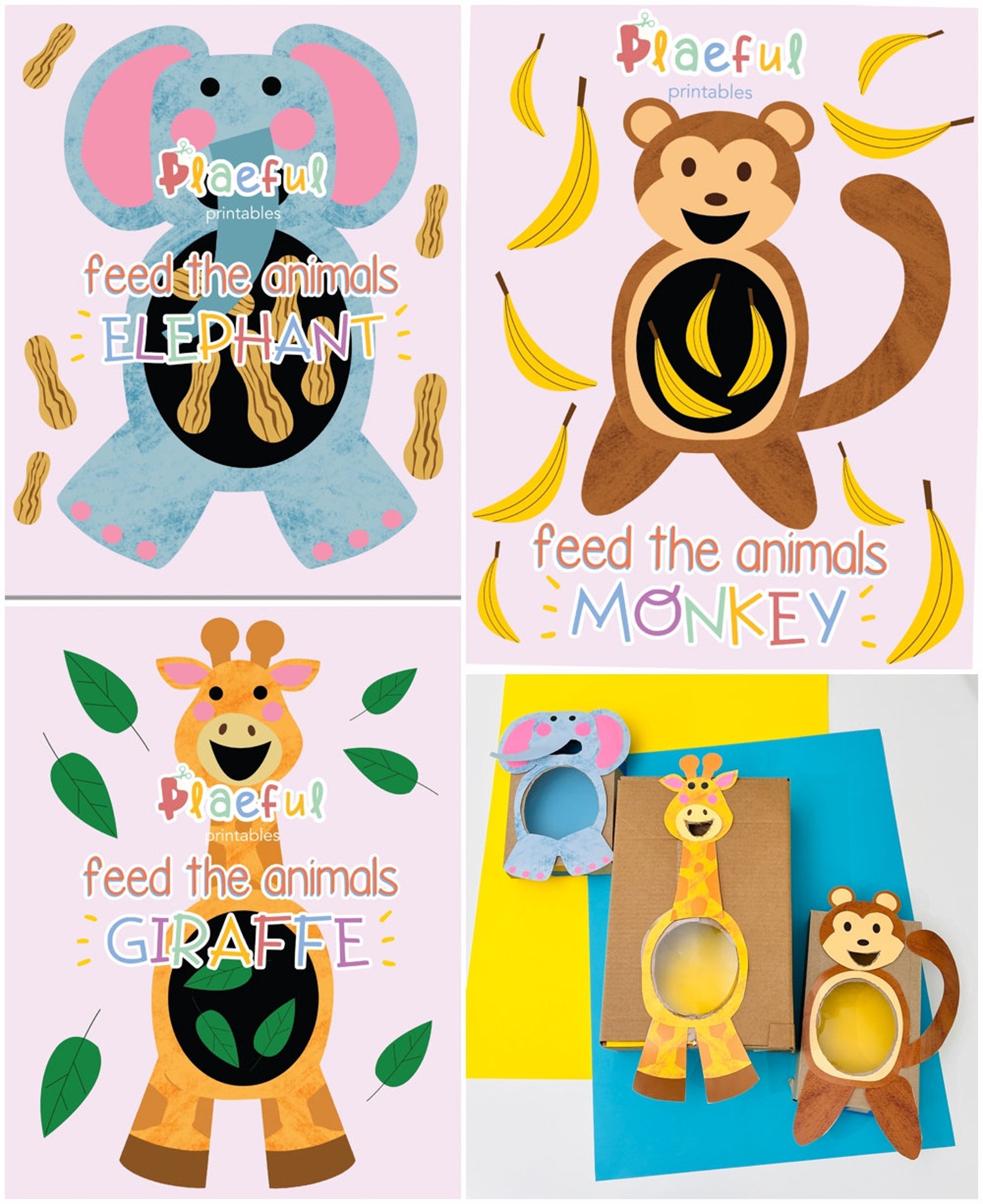 Feed the Animals Preschool Printable: Fun Learning Activity (digital ...