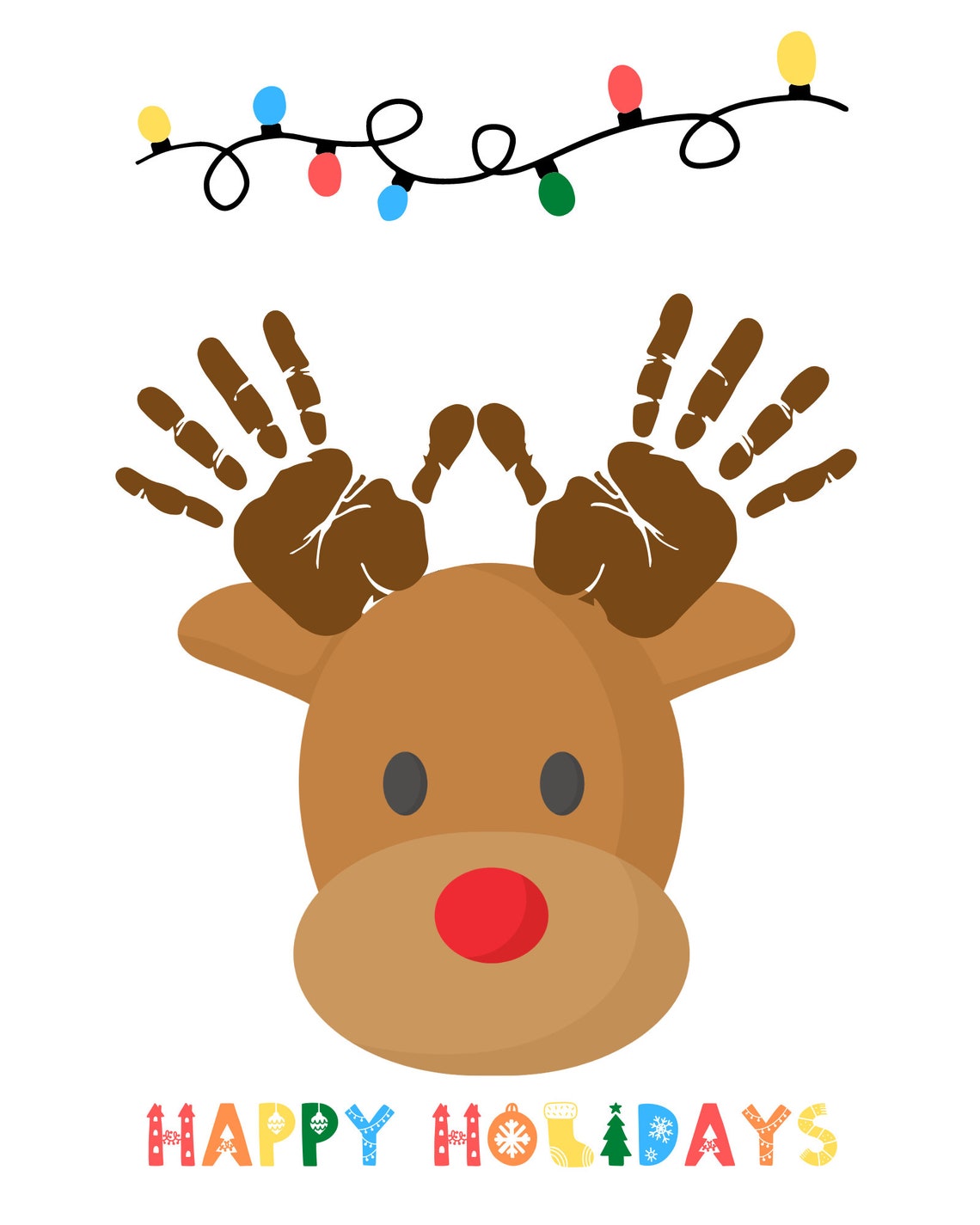 Rudolph Handprint Art Printable Rudolph Printable Rudolph - Etsy