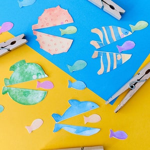 Fish Clothespin Craft: Ocean Animal Printable (digital Download) - Etsy