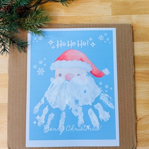 Santa Handprint Art Printable, Christmas Handprint Printable, Christmas ...