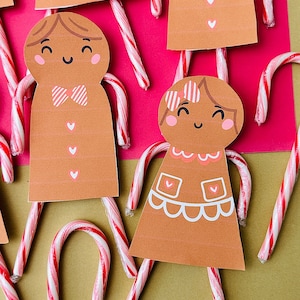 Gingerbread Candy Cane Printable, Gingerbread Printable, Christmas ...