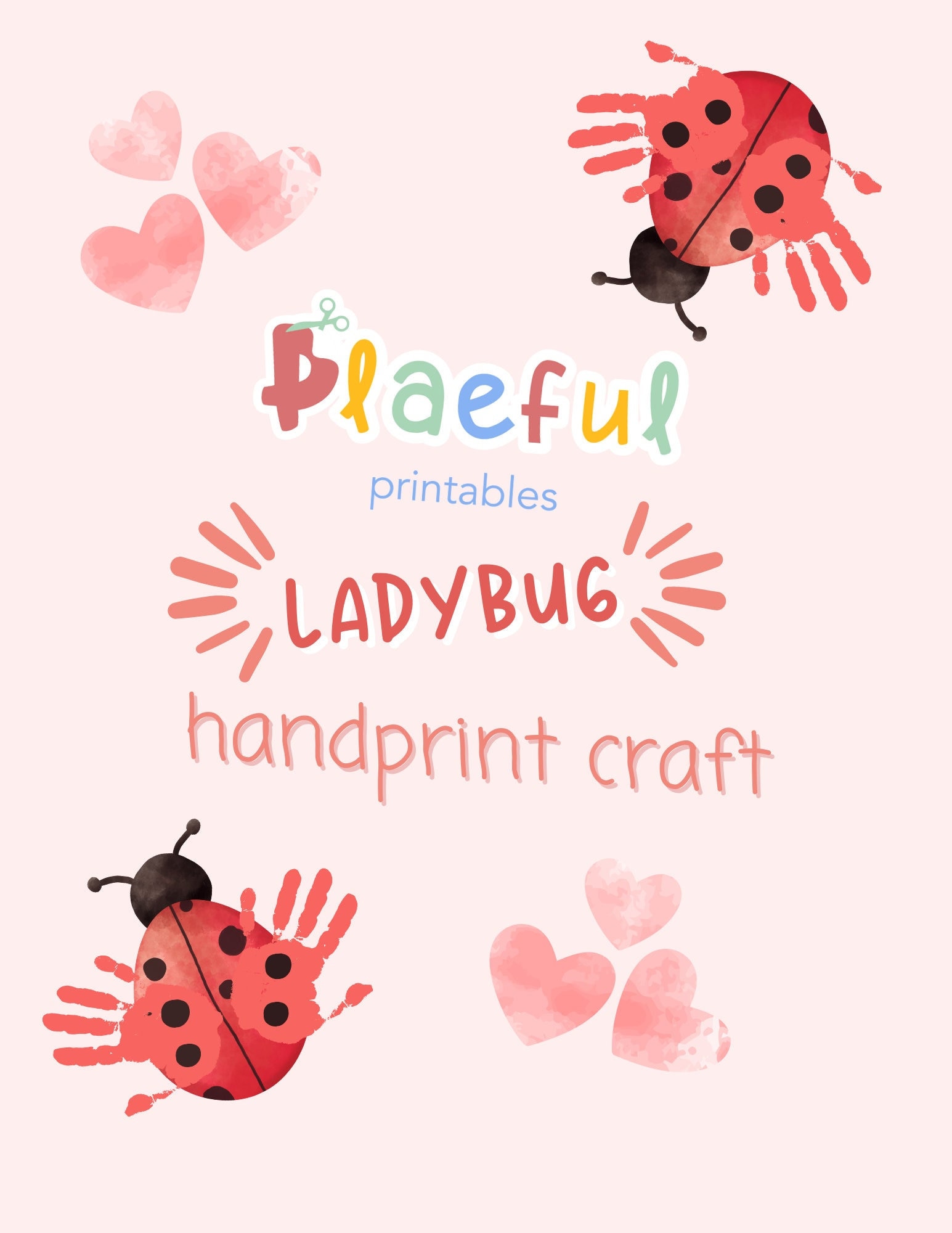 Ladybug Handprint Art: Kids Craft Printable (digital Download) - Etsy