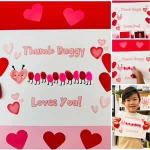 Valentine Thumbprint Art, Valentine Craft, Preschool Valentine ...