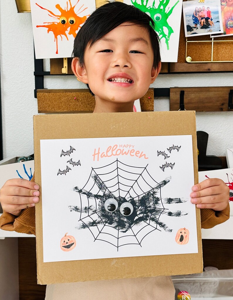 Spider Handprint Art: Halloween Craft, Preschool Printable (digital ...