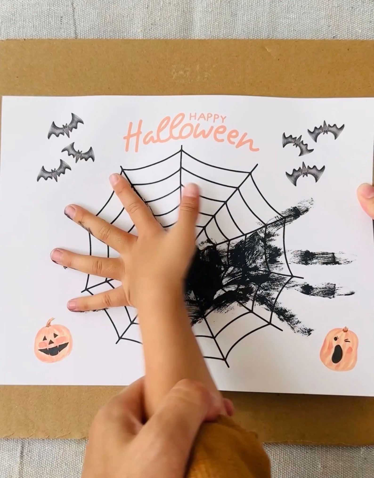 Spider Handprint Art: Halloween Craft, Preschool Printable (digital ...